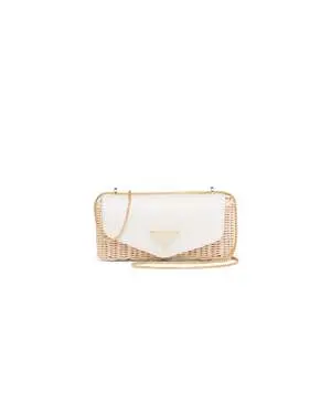 Prada Wicker And Leather Mini Bag - Neutral