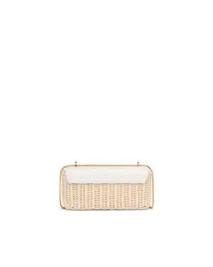 Prada Wicker And Leather Mini Bag - Neutral