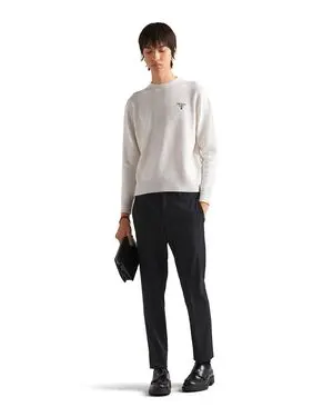 Prada Techno Stretch Slim Fit Trousers - Black