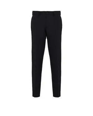 Prada Techno Stretch Slim Fit Trousers - Black