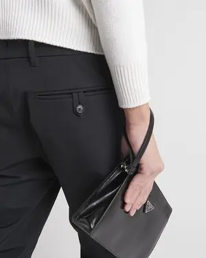 Prada Techno Stretch Slim Fit Trousers - Black