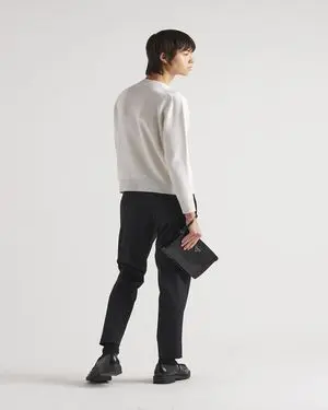 Prada Techno Stretch Slim Fit Trousers - Black