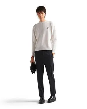 Prada Techno Stretch Slim Fit Trousers - Black