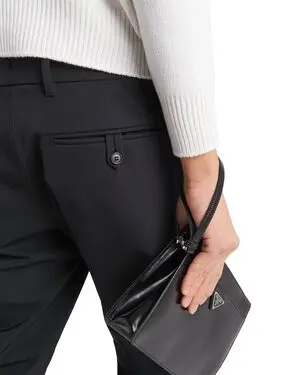 Prada Techno Stretch Slim Fit Trousers - Black