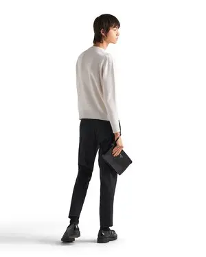 Prada Techno Stretch Slim Fit Trousers - Black