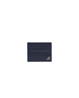 Prada Saffiano Leather Card Holder - Blue
