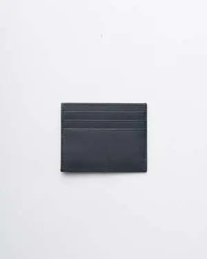Prada Saffiano Leather Card Holder - Blue