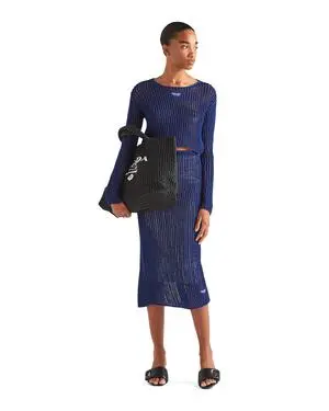Prada Crochet Tote Bag - Black