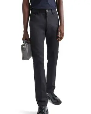 Prada Five-pocket Stretch Drill Tapered Jeans - Black