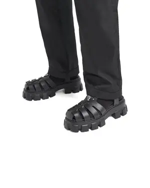 Prada Monolith Rubber Sandals - Black