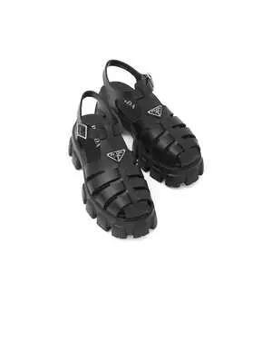 Prada Monolith Rubber Sandals - Black