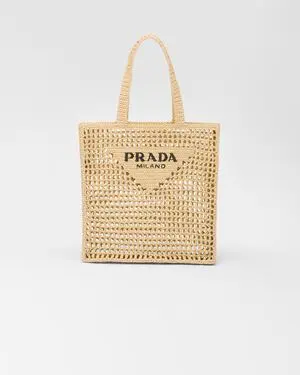 Prada Crochet Tote Bag With Logo