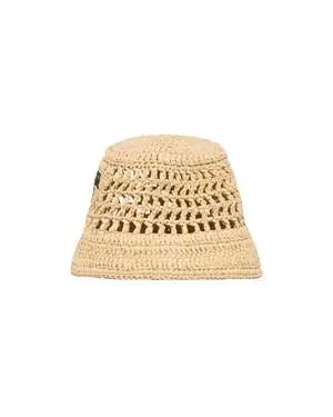 Prada Crochet Bucket Hat - Neutral