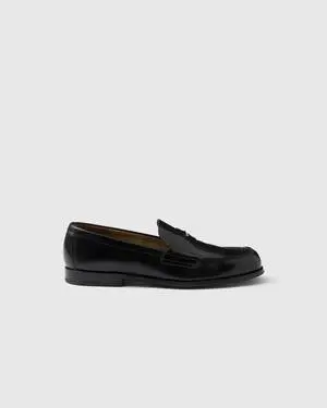 Prada Brushed Leather Loafers - Black