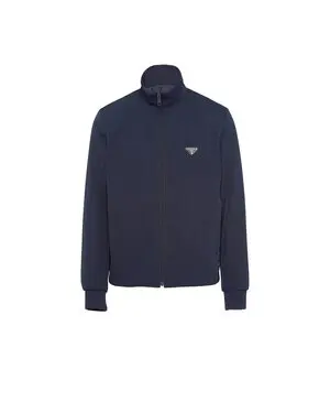 Prada Stretch Technical Fabric Zipper Sweatshirt - Blue