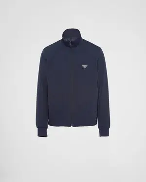 Prada Stretch Technical Fabric Zip-up Sweatshirt