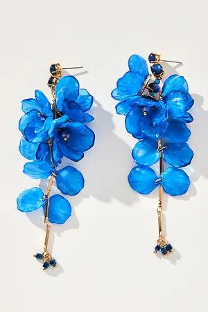 Anthropologie By Anthropologie Blossom Drop Earrings Blue
