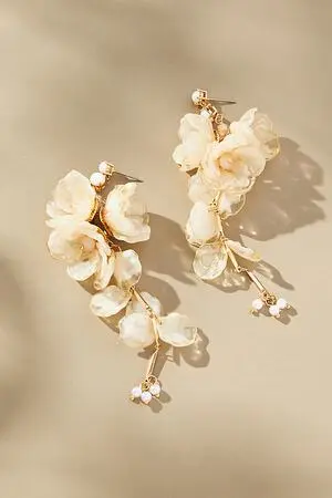 Anthropologie By Anthropologie Blossom Drop Earrings Cream