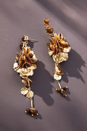 Anthropologie By Anthropologie Blossom Drop Earrings Gold