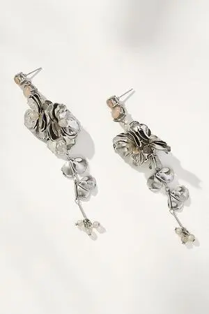 Anthropologie By Anthropologie Blossom Drop Earrings Grey