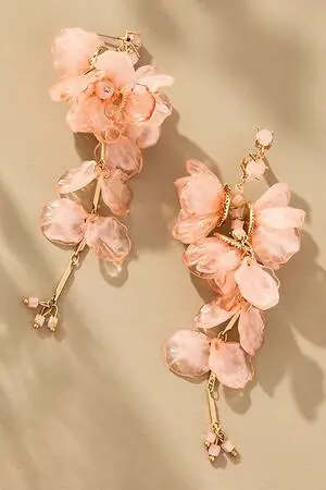 Anthropologie By Anthropologie Blossom Drop Earrings Peach