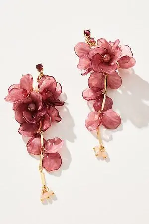 Anthropologie By Anthropologie Blossom Drop Earrings Purple