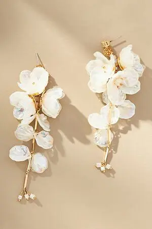 Anthropologie By Anthropologie Blossom Drop Earrings White