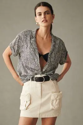 Anthropologie By Anthropologie Brenna Short-Sleeve Buttondown Shirt Assorted