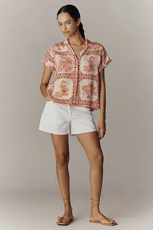 Anthropologie Brenna Short-sleeve Printed Shirt