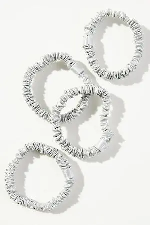 Slip Silk Skinny Scrunchies - Silver