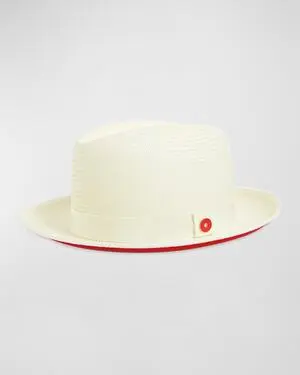 KEITH JAMES Men's King Straw Fedora Hat - Butter Cream
