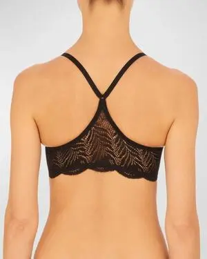 Natori Lush Lace-back Front-closure Contour Bra - Black