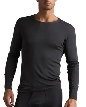Hanro Woolen Silk Long-sleeve Shirt - Anthracite