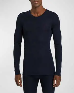 Hanro Hanro Woolen Silk Long-Sleeve Shirt Deep Navy