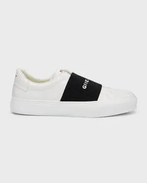 Givenchy Logo Leather Slip-on Sneakers - White/black