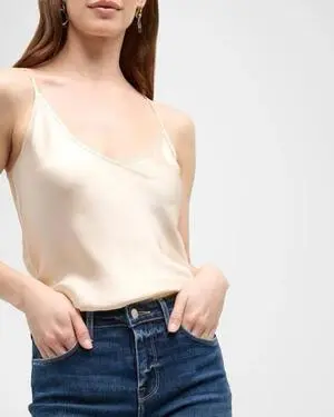 L & APOS;AGENCE L'agence Lexi Silk Camisole - Pearl