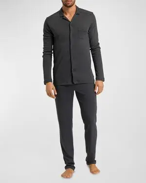 Hanro Men & Apos;s Night & Day Knit Pajama Set Dark Shale