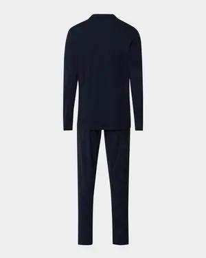 Hanro Apos;s Night & Day Knit Pajama Set - Deep Navy