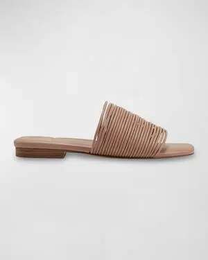 Marc Fisher Maddie Spaghetti Slide Flat Sandals - Medium Natural 10