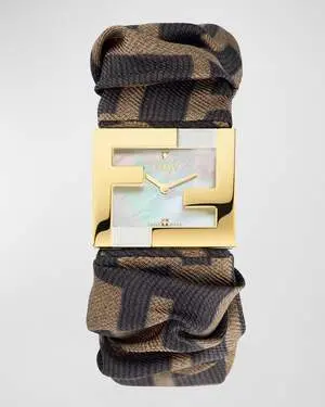 Fendi Baguette Monogram Bracelet Watch With Diamonds - Biancarosa