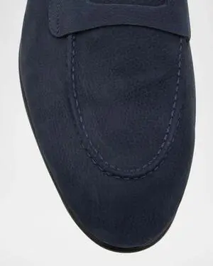 Brioni Leather Penny Loafers - Navy