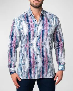MACEOO Fibonacci -stripe Dress Shirt - Multi