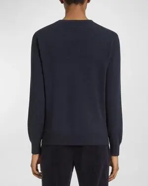 Zegna ZEGNA Cashmere Crewneck Sweater Navy Solid