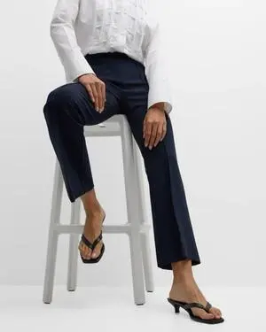 CALLAS MILANO Lola Cropped Flare Pants - Navy
