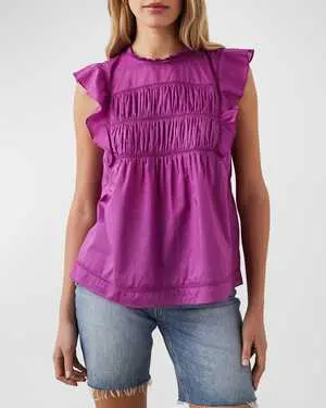 Rails Filomena Flutter-sleeve Blouse - Berry