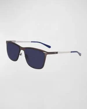 Shinola Shinola Metal Rectangle Sunglasses Satin Gunmetal/silver