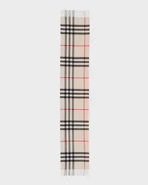 Burberry Giant-check Cashmere Scarf Stone Check