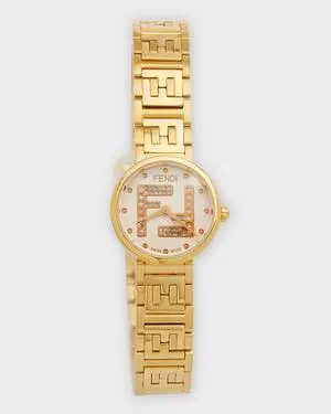 Fendi 19mm Forever Diamond Bracelet Watch - Gold