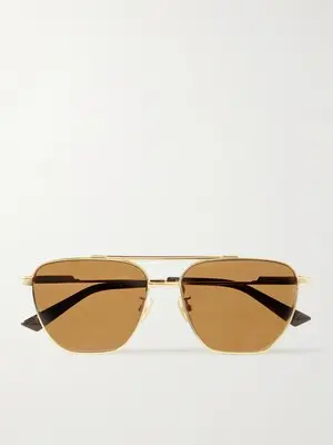 Bottega Veneta Aviator-style Sunglasses - Gold
