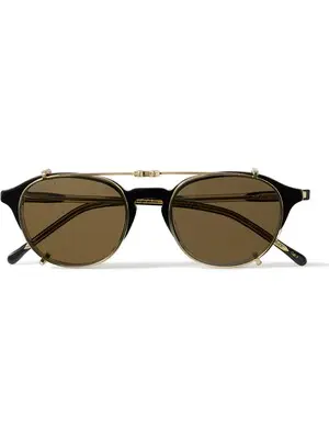 Gucci Round-frame Acetate And Gold-tone Sunglasses